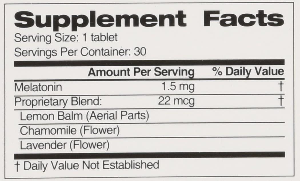 MidNite 1.5mg Melatonin + Herb Sleep Aid Supplement - 30 Chewable ...