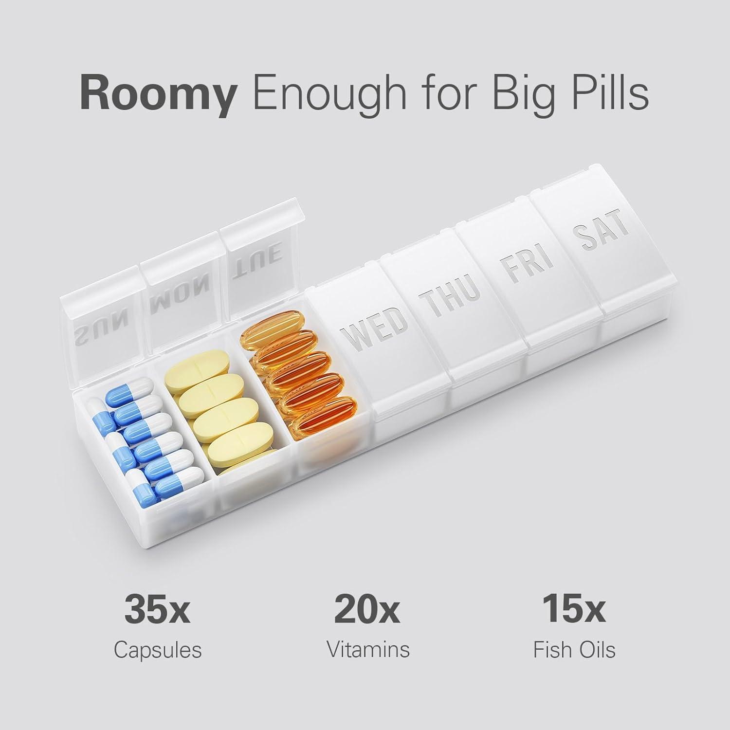 Extra Large 7 Day Pill Box Organiser Weekly Vitamin Case Box Large ...