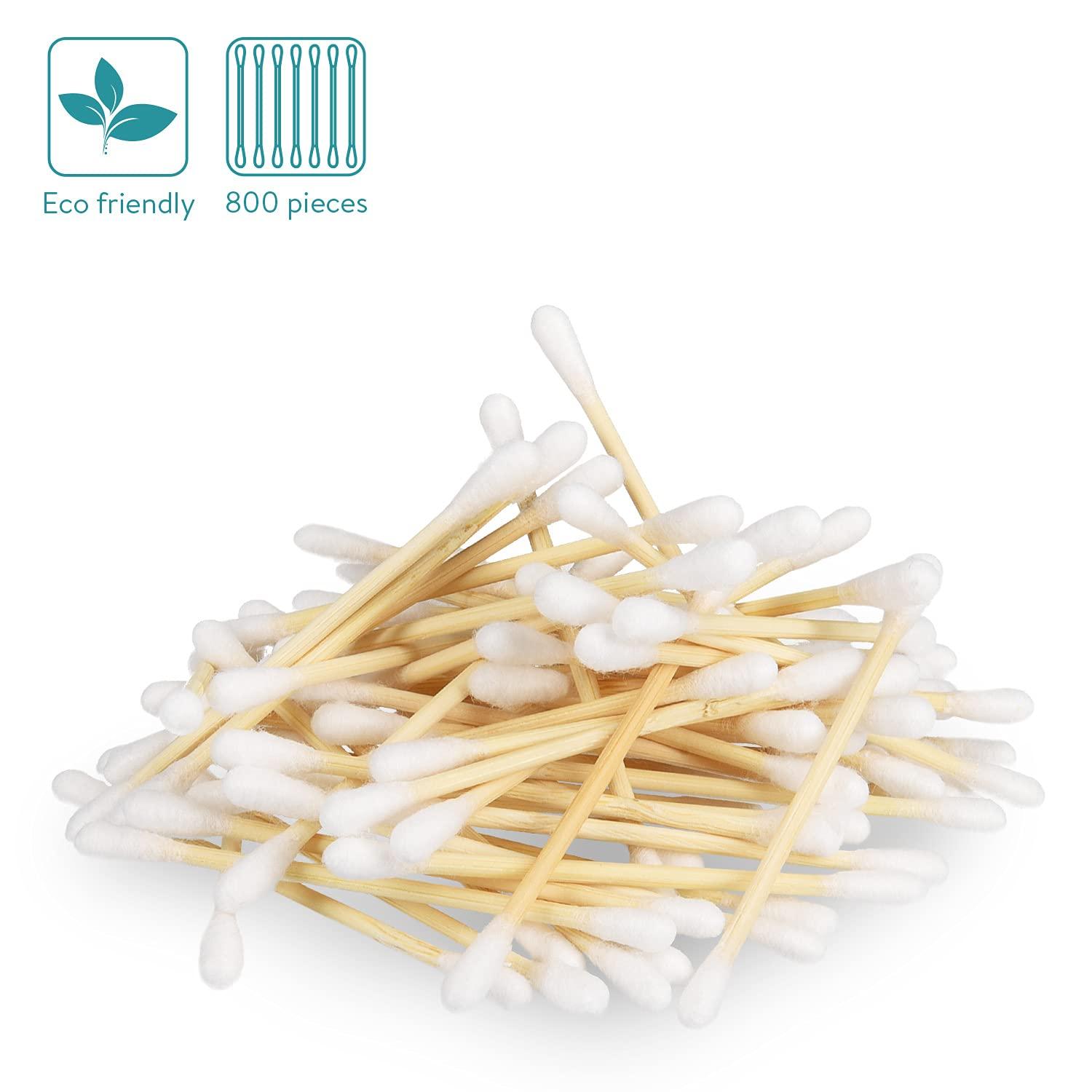 Navaris 800 KO Cotton Swabs - Eco-Friendly Bamboo Earsticks ...