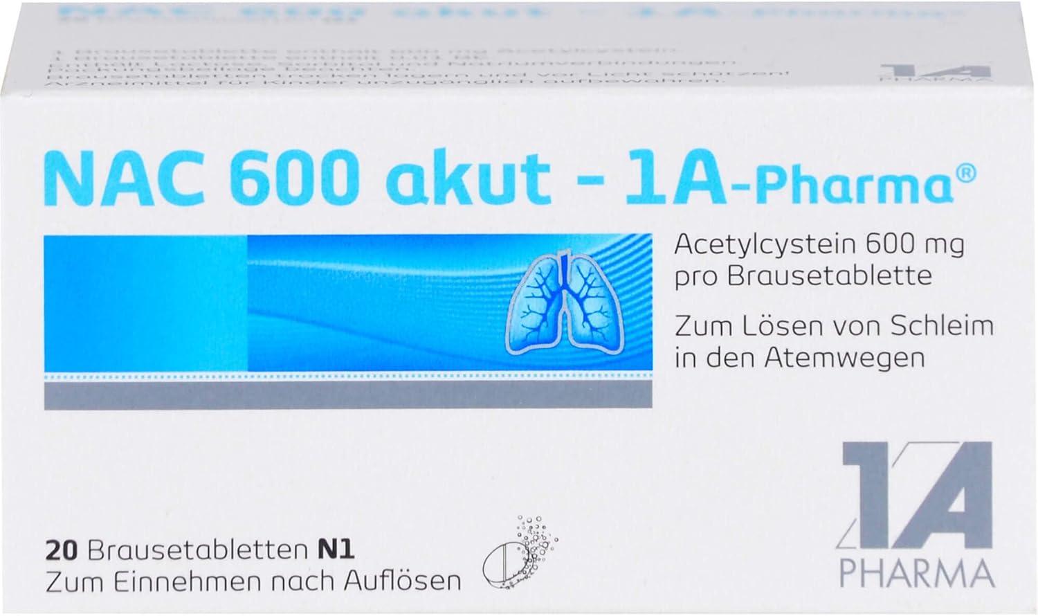 NAC 600 Acute 1A Effervescent Tablets - Effective N-Acetyl Cysteine ...