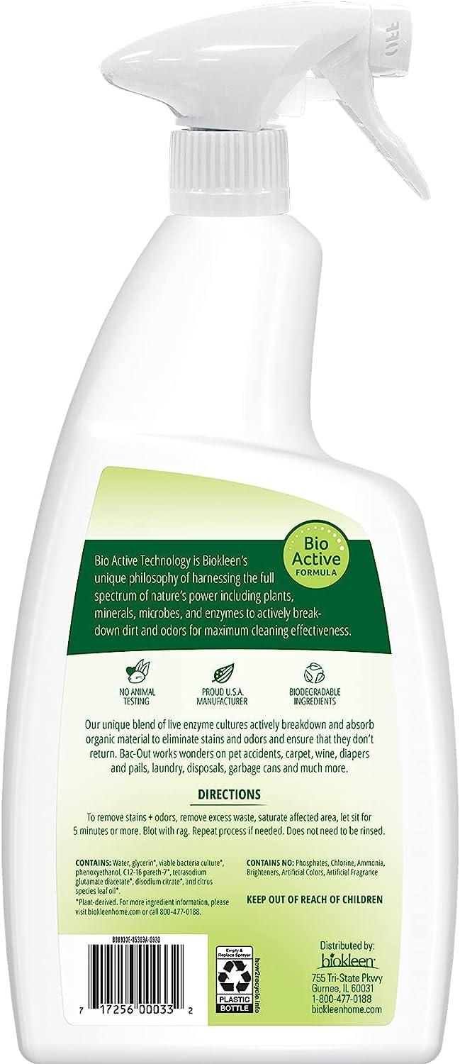 Biokleen Bac-Out Stain and Odor Eliminator Foaming Spray - 32 oz (2 ...