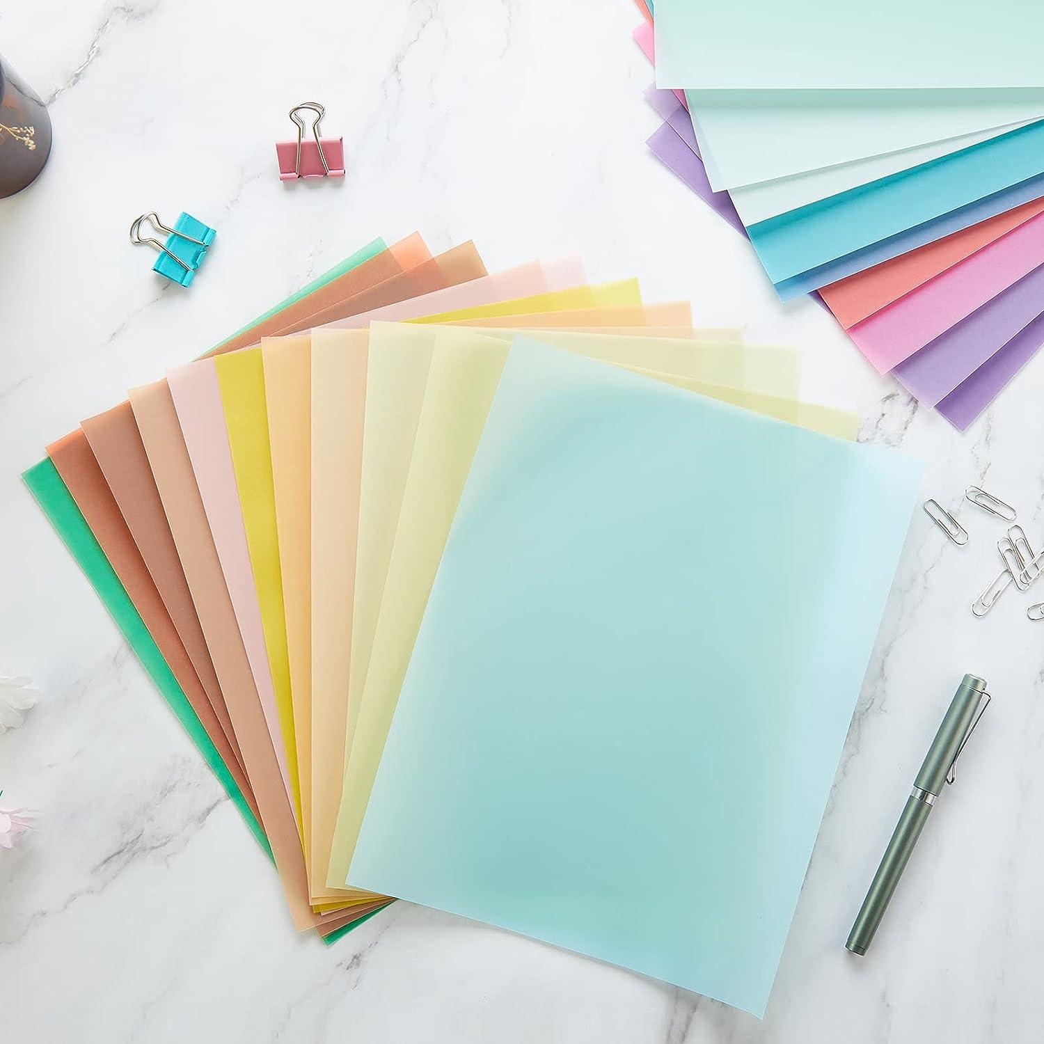 Colored Vellum Paper 20 Colors 100 Sheets 8.5x11 inch - Transparent ...
