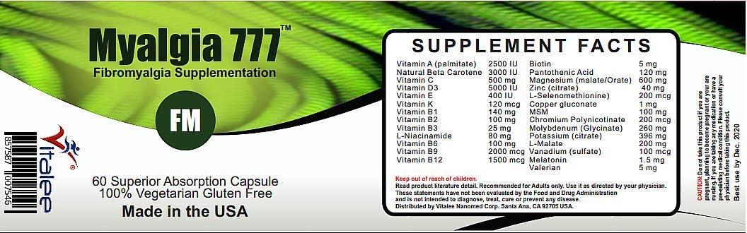 Relieve Fibromyalgia with Myalgia 777 - 60 Capsules | Buy Now with ...