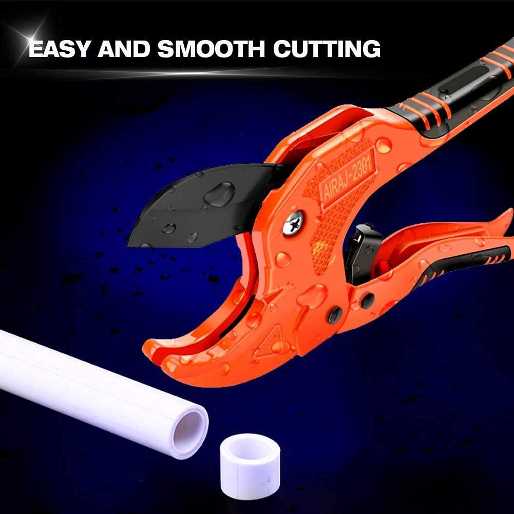 AIRAJ PVC Cutter Heavy Duty Ratchet-Type Pipe Cutter for Cutting Outer ...