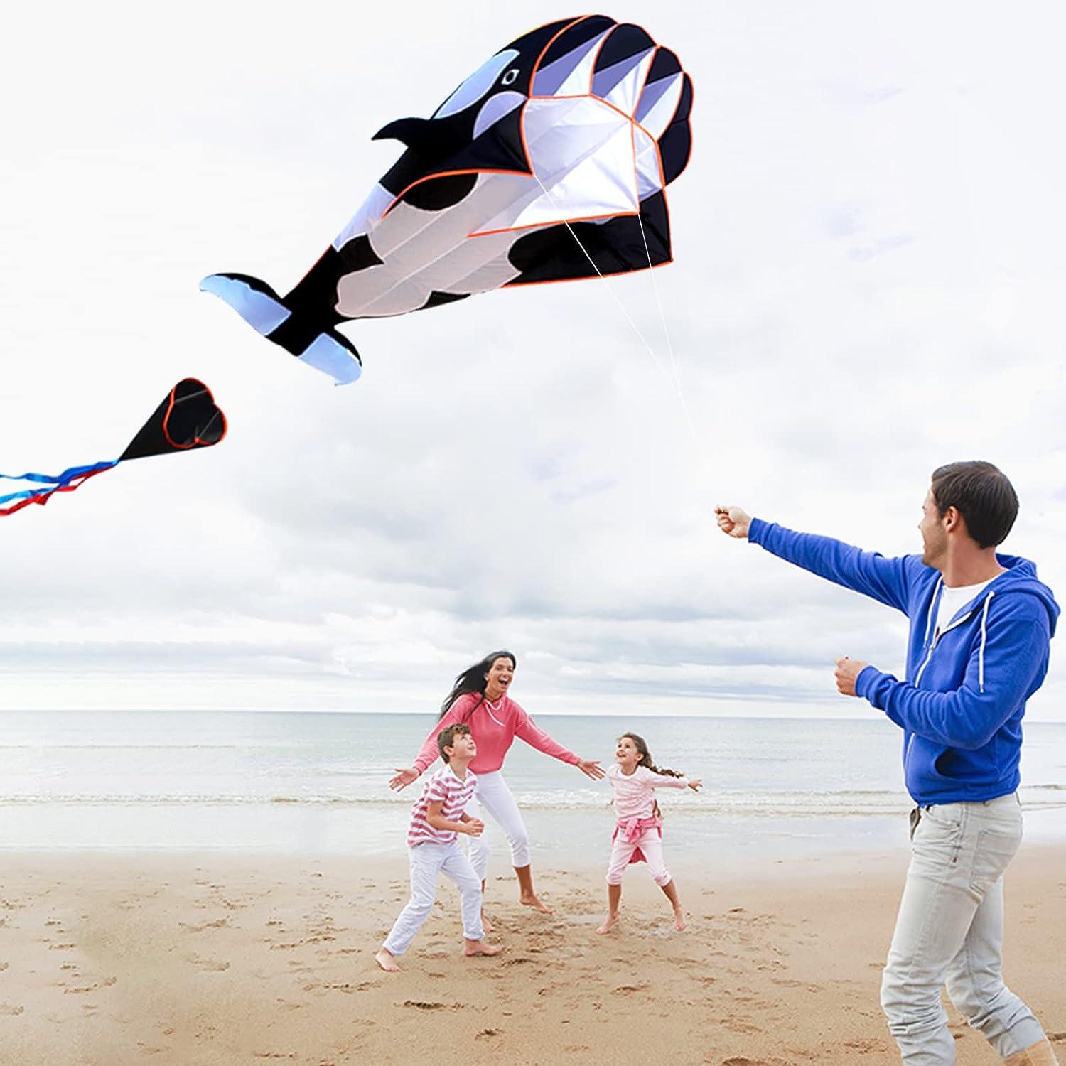 Hengda KITE-3D: Giant Black Dolphin Orcas Whale Breeze Kite for Kids ...