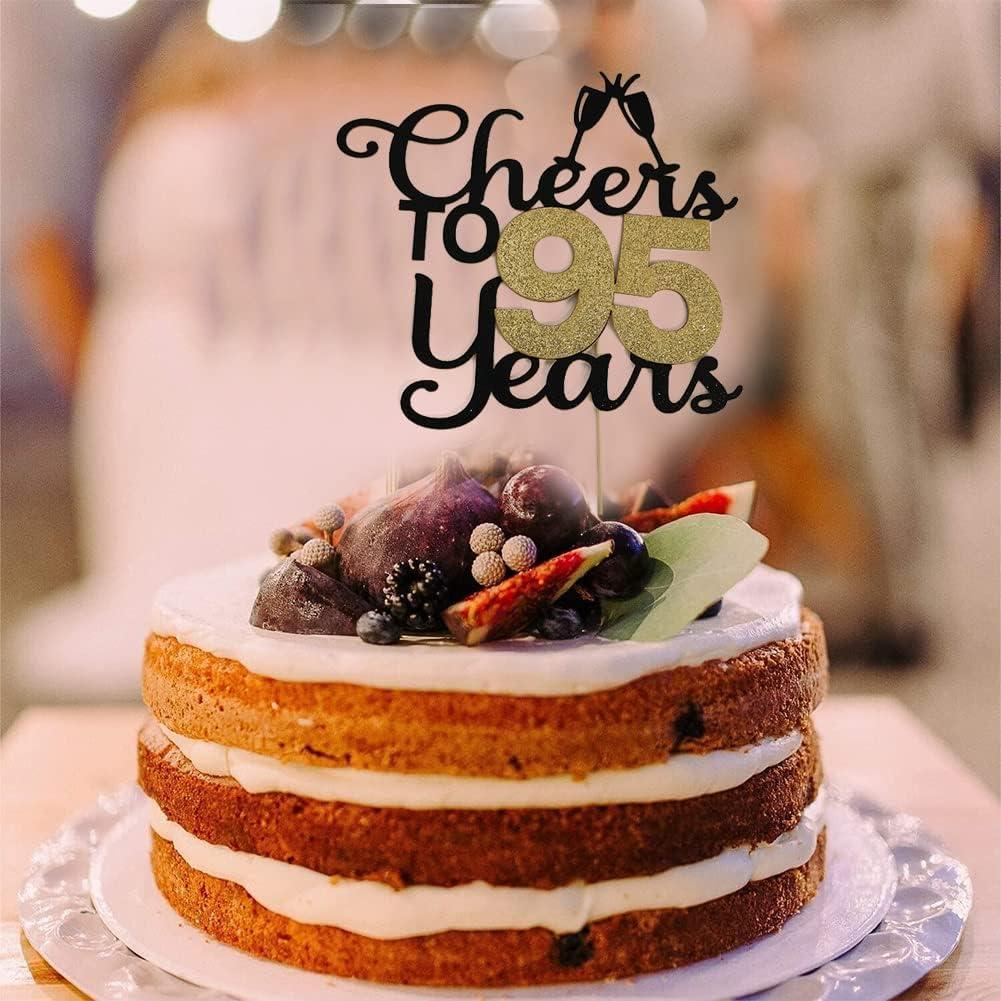 Cheers To 95 Years Cake Topper 95th Birthday Cake Topper for Brithday ...