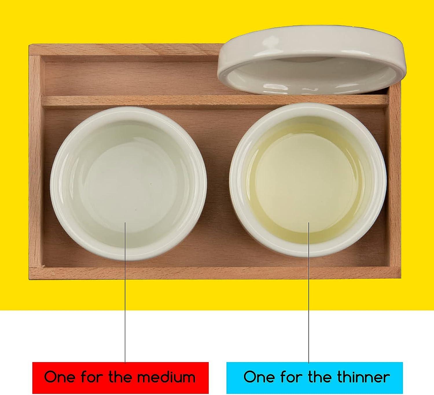 MEEDEN Ceramic Palette Cups - 2Pcs Porcelain Artist Paint Palette Cups ...