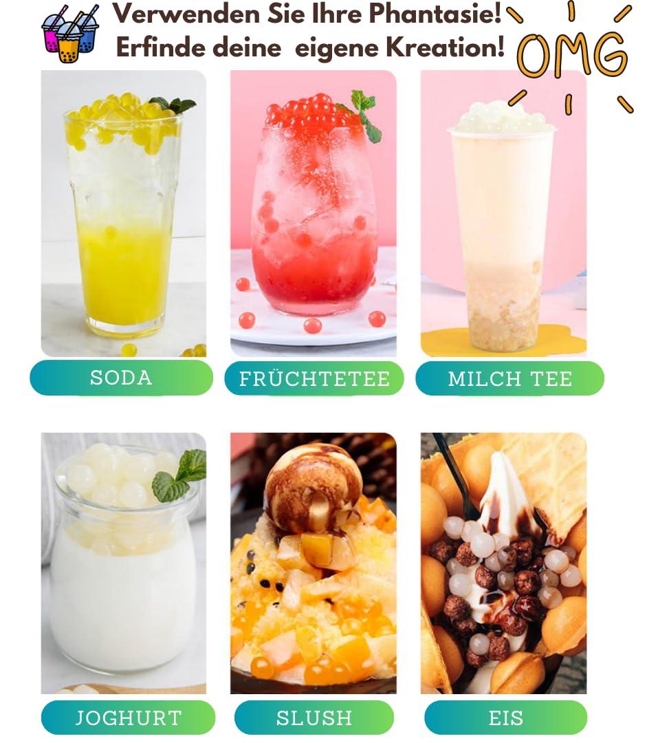 Bubble Tea Popping Boba Mix - 3x600g Peach Flavor - Gluten-Free ...