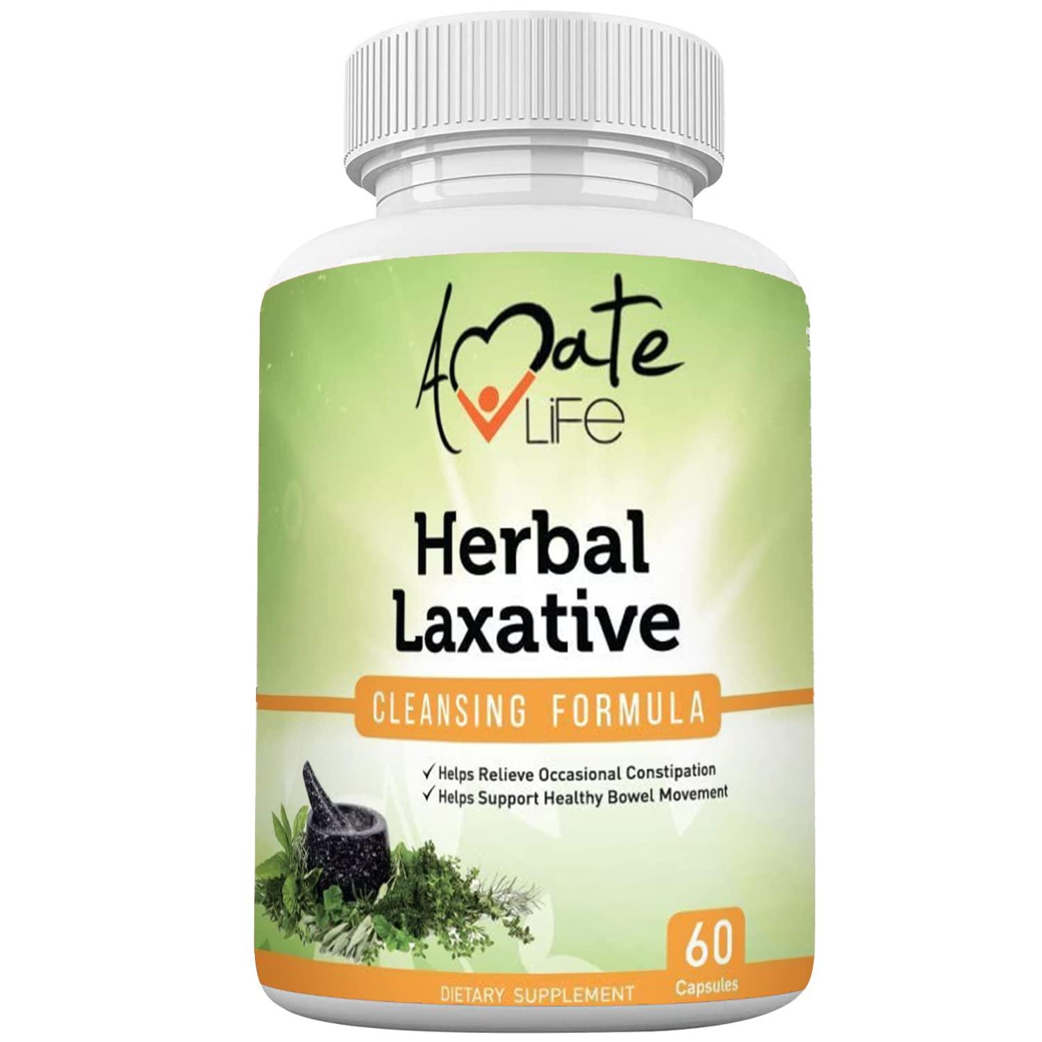 Amate Life Herbal Laxative Capsules - Promotes Digestive Health ...