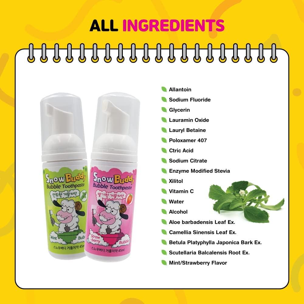 Kids Strawberry Foam Toothpaste - Low-Fluoride Anti-Cavity Formula for ...