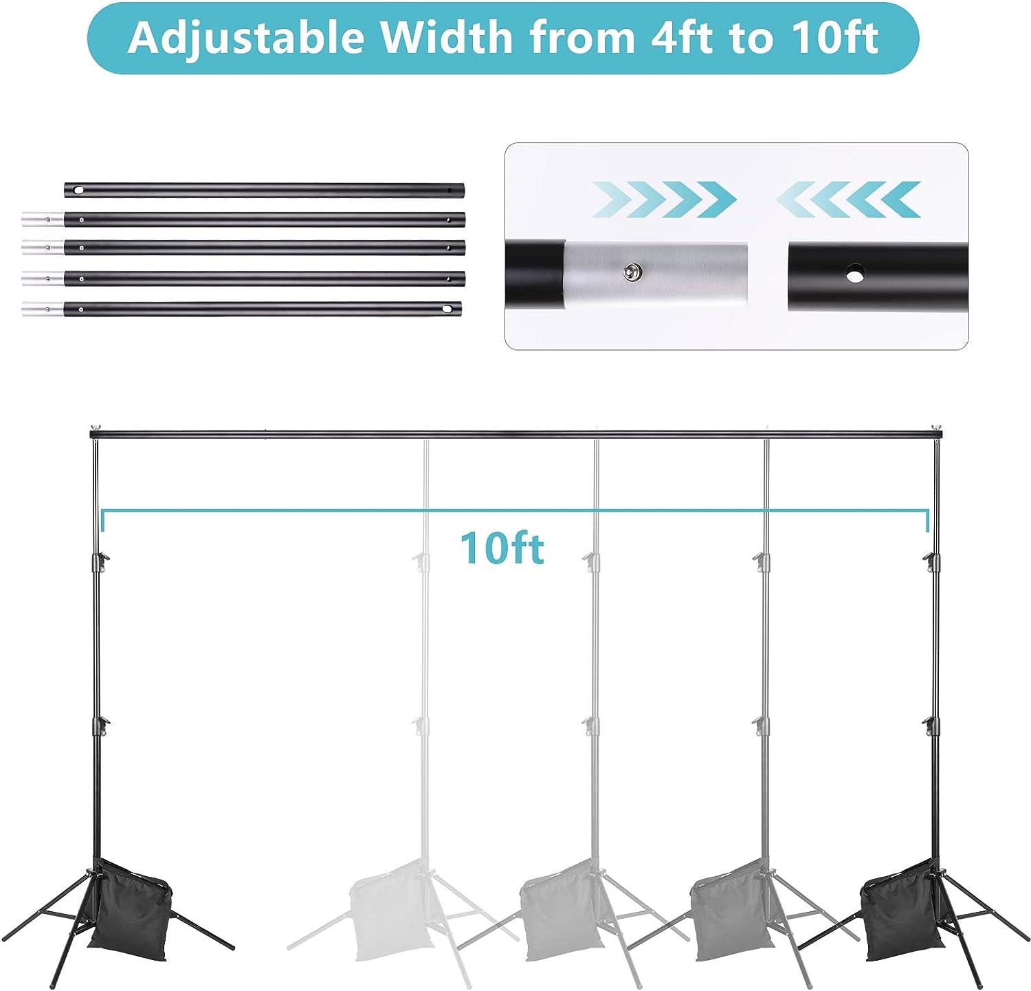 Adjustable 6.5x10ft Heavy Duty Backdrop Stand for Parties & Photoshoots ...