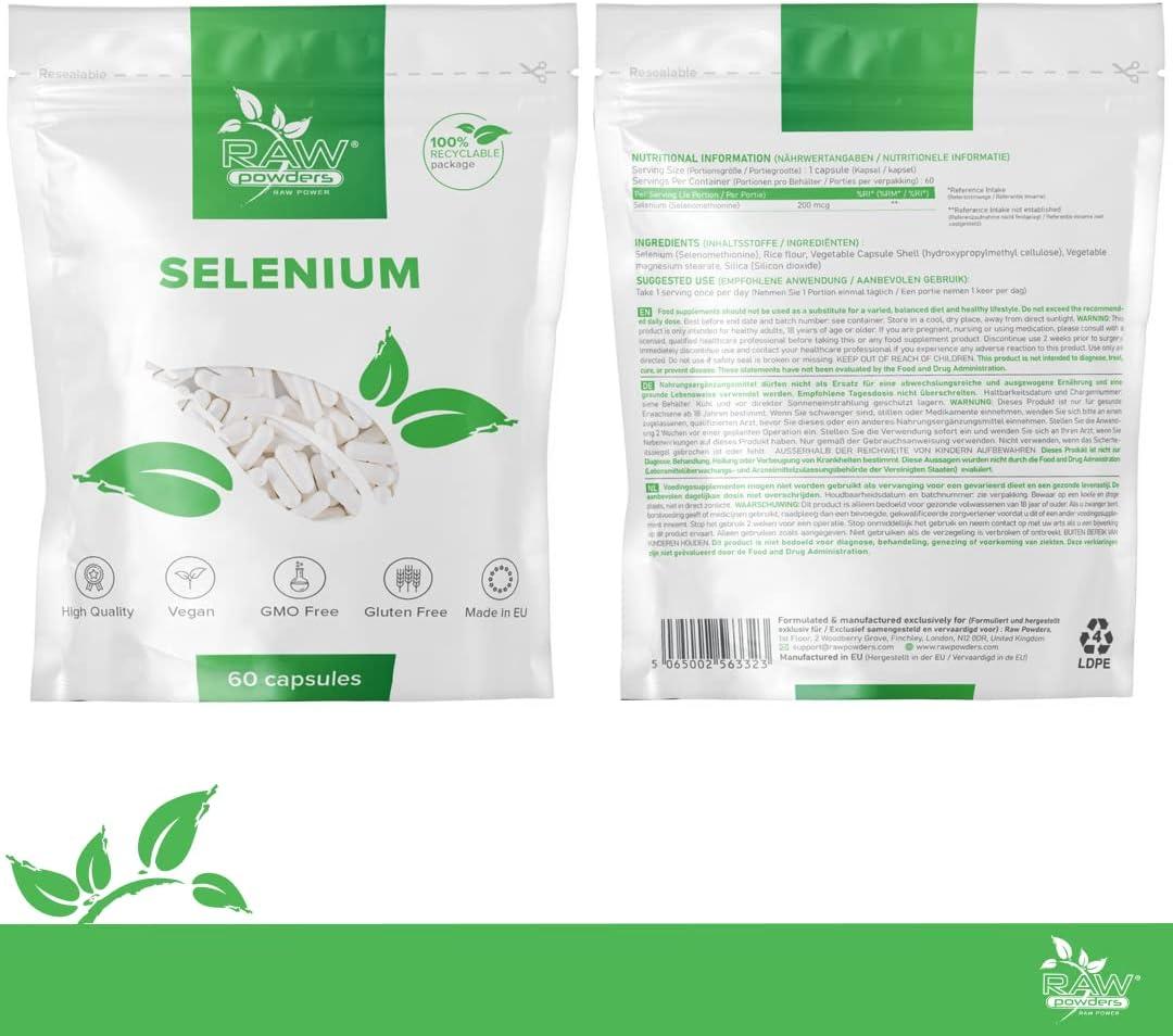 Selenium 200 mcg High Strength Capsules - Vegan Antioxidant Supplement ...
