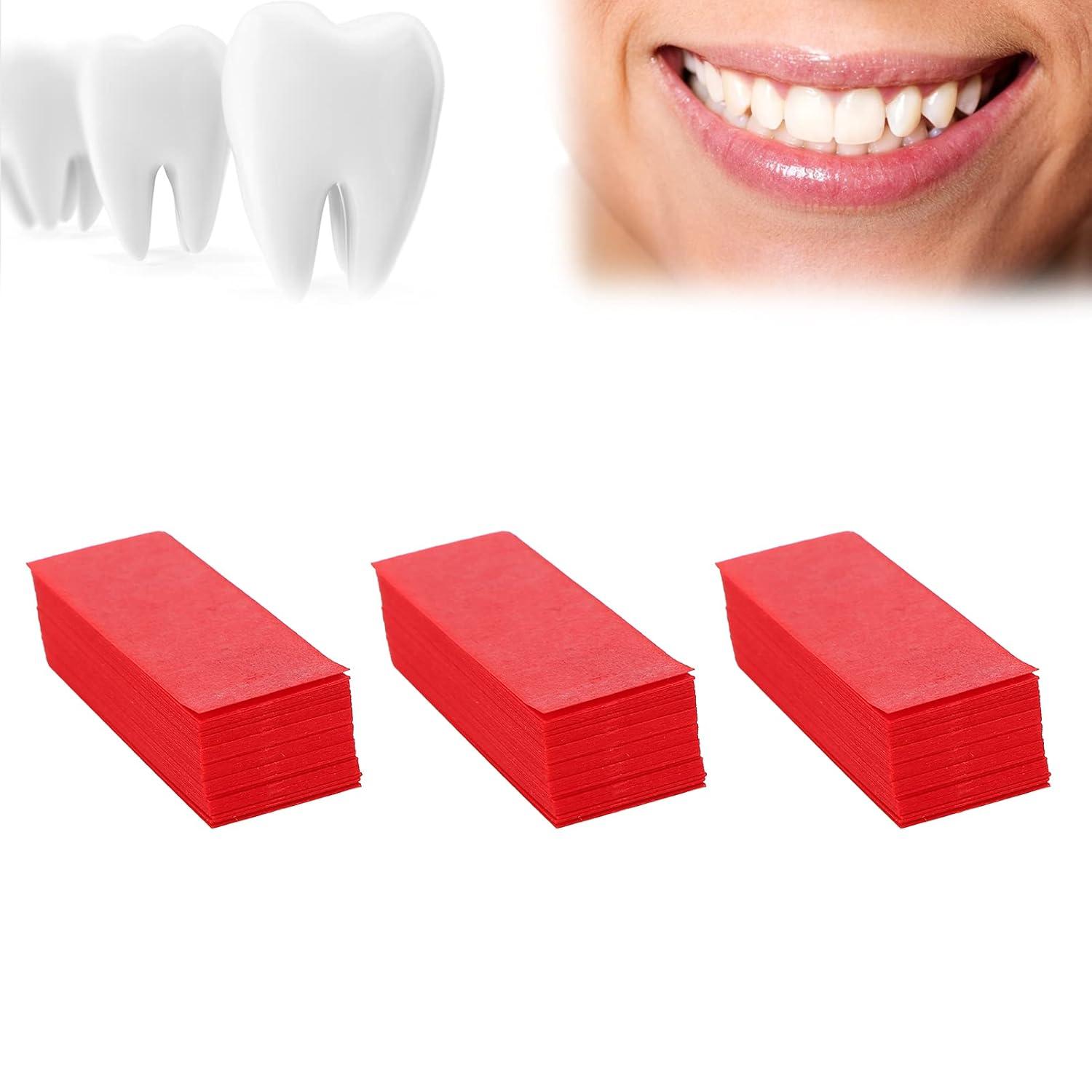 300 Pieces Dental Articulation Paper - Double-Sided Bite Stripes with ...