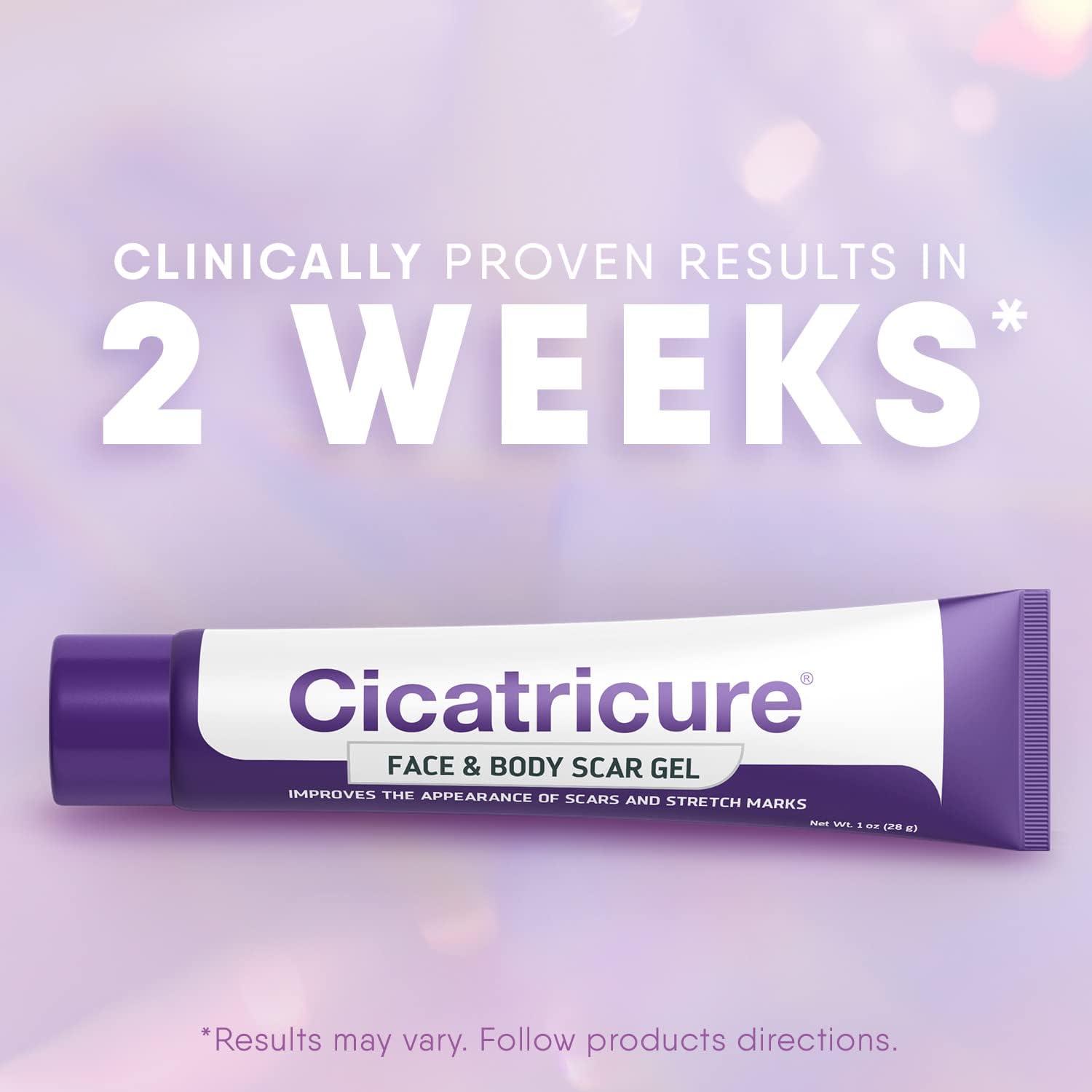 CICATRICURE Scar Gel - Reduces Appearance of Old & New Scars, Stretch ...