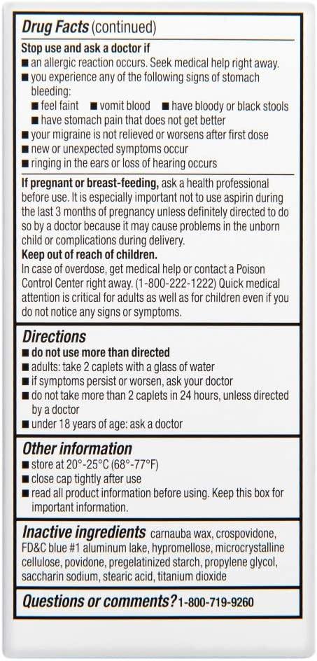 Rite Aid Migraine Relief Caplets 100ct - Acetaminophen, Aspirin ...