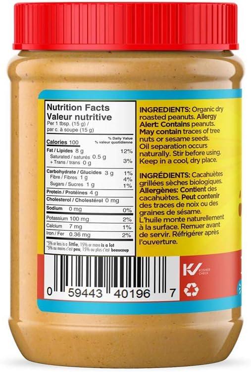 New World Foods Peanut Butter Crunchy Unsalted Organic 1Kg Peanut 1 kg ...