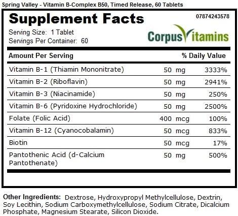 Spring Valley B50 - Boost Your Energy with B-Complex Vitamins | Buy Now ...