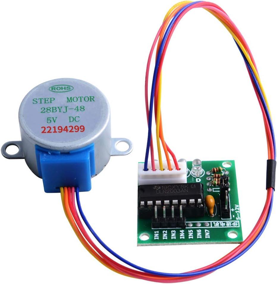 GeeekPi 5 Pack Geared Stepper Motor 28BYJ-48 5V Stepper Motor + Uln2003 ...