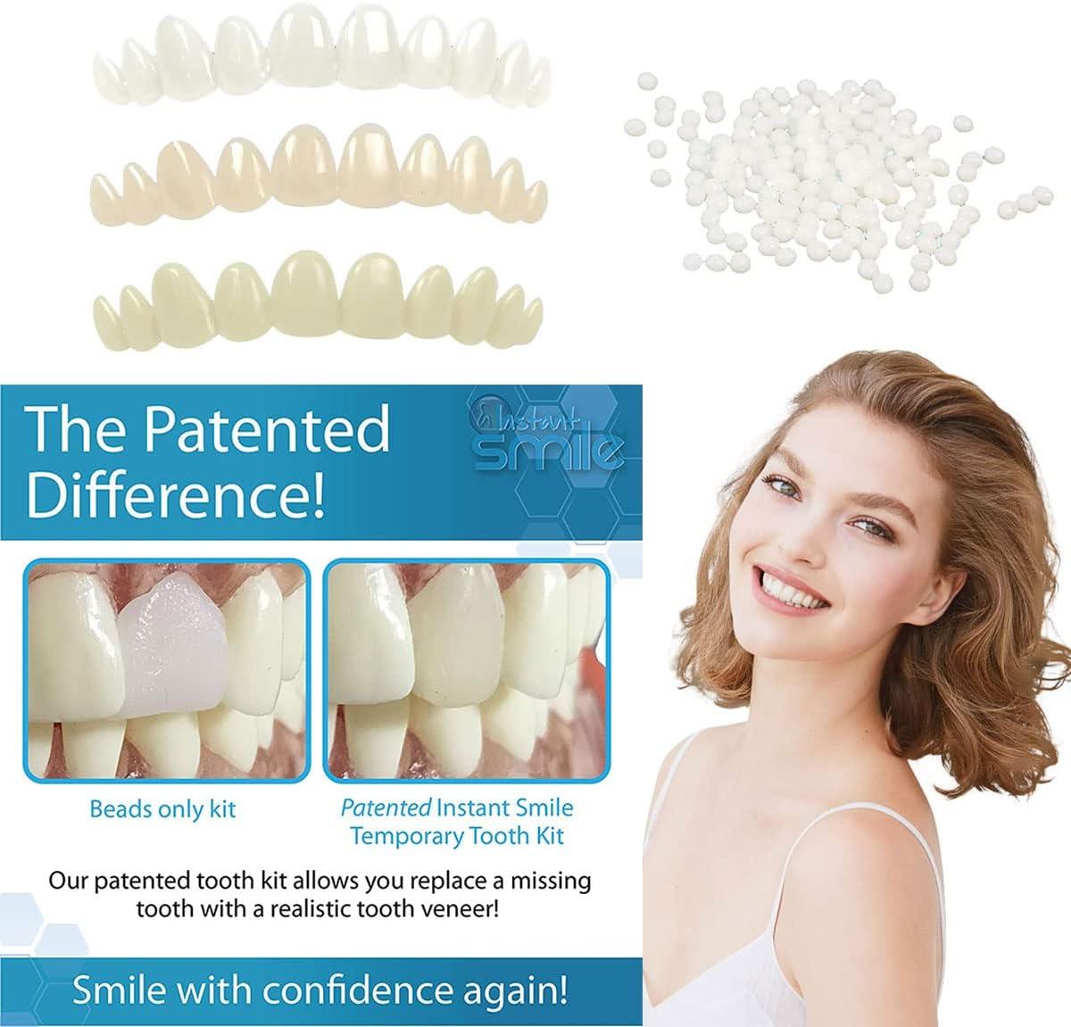 Dentures Braces Incisor Stickers DIY Restoration Kit, Snap-On Veneers ...