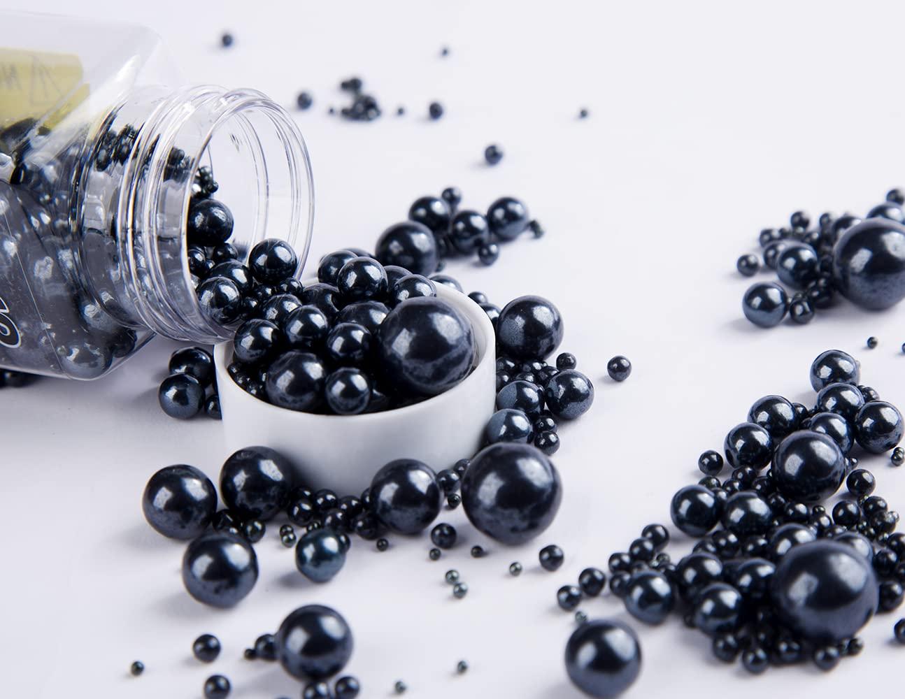 Edible Black Sugar Pearls | Cake & Cupcake Toppers | Cookie Decorations ...