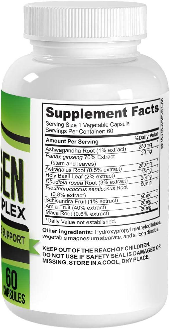 Adaptogen Blend Supplement - 9 Herbal Extracts - Energizing Complex ...