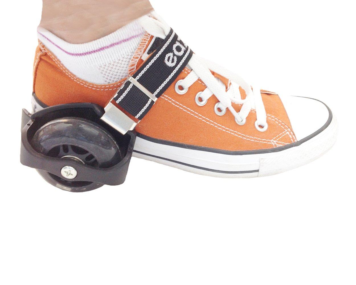 Eazy Rollers Classic Heel Wheels Skates with Flashing Lights - Black ...