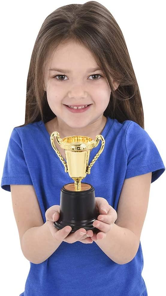 Pack of 12 Bulk 5 Inch Gold Award Trophy Cups - Plastic Trophies for ...
