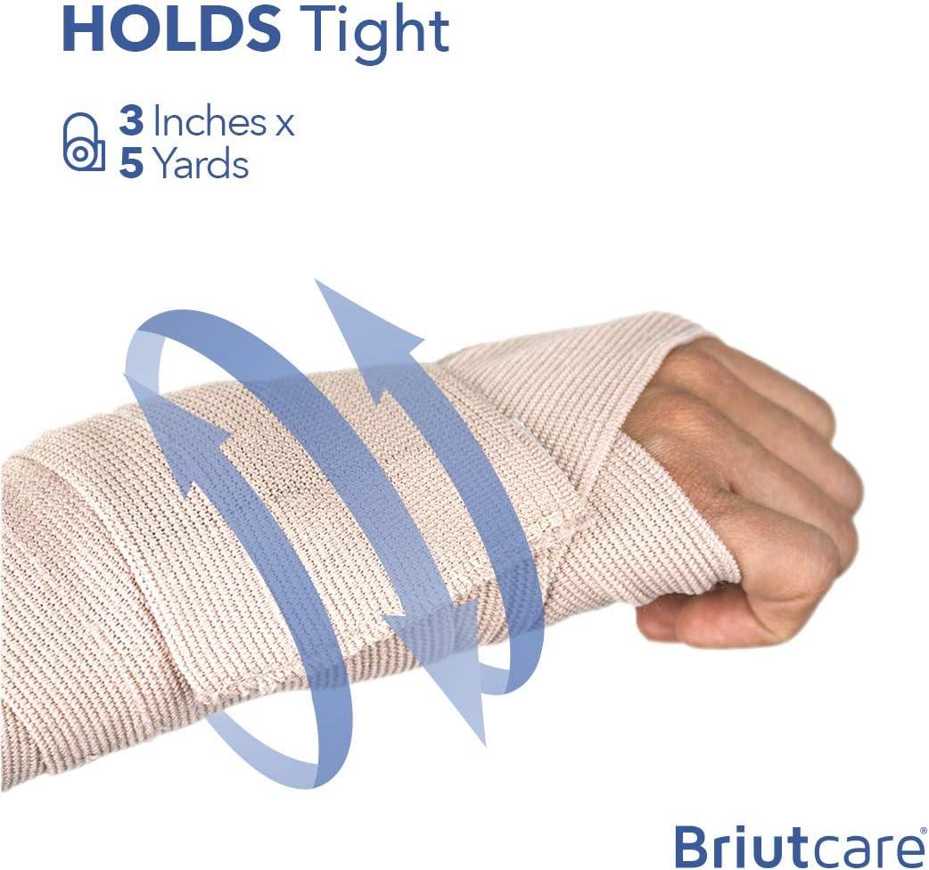Briutcare Elastic Bandage Wrap (12 Pcs) | Strong Compression with Hook ...