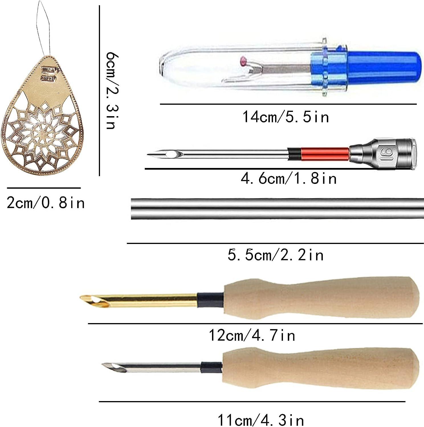 Punch Needle Tool Set - 10 Pcs Wooden Handle Embroidery Pens, Seam ...