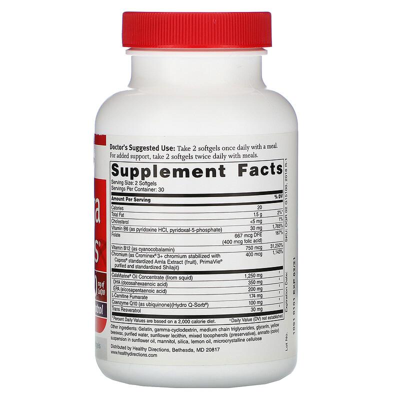 Dr. Sinatra Omega Q Plus 100 Resveratrol - 60 Softgels for Heart Health ...