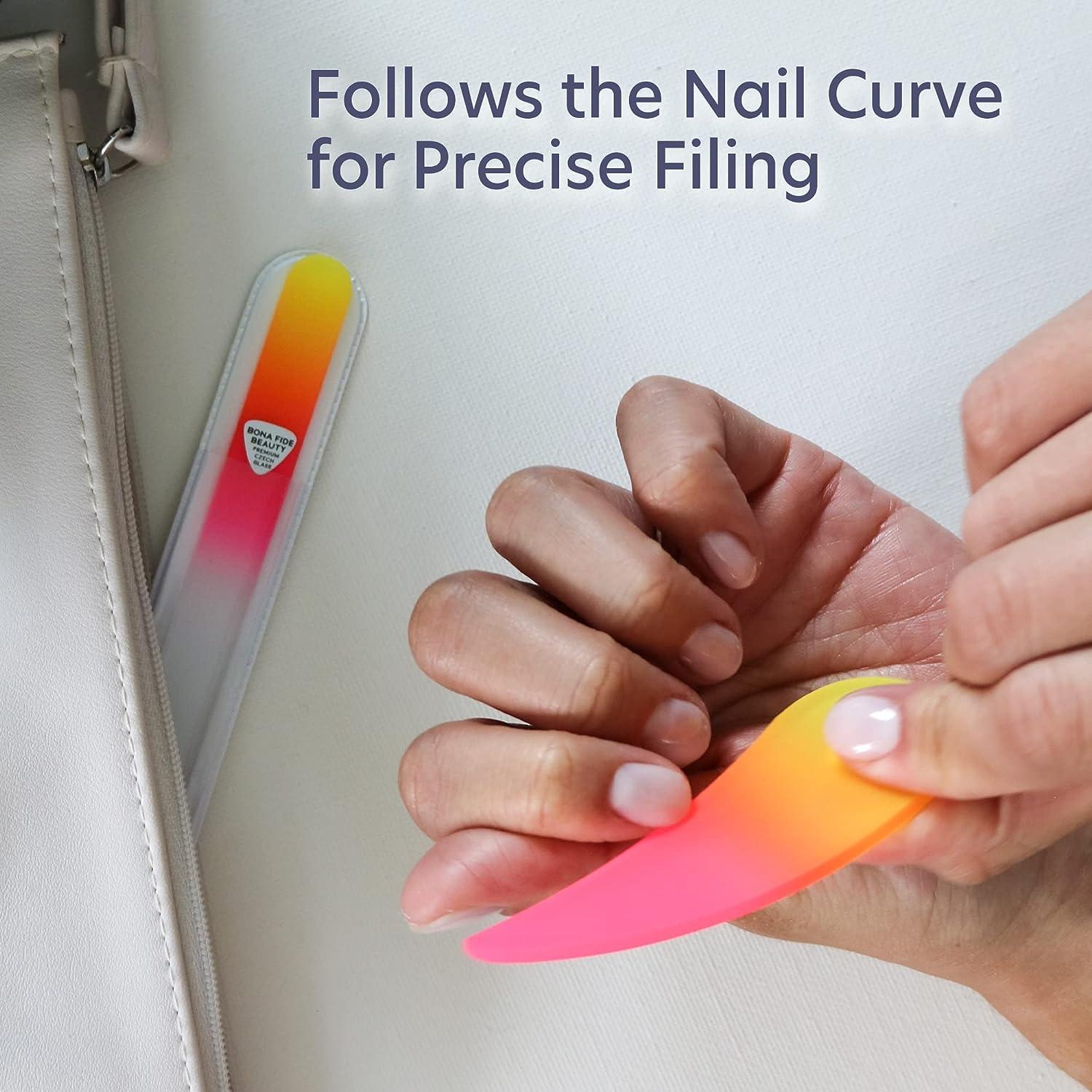 Glass Nail Files for Natural Nails 2PC Set Comfort Ergonomic Nail ...
