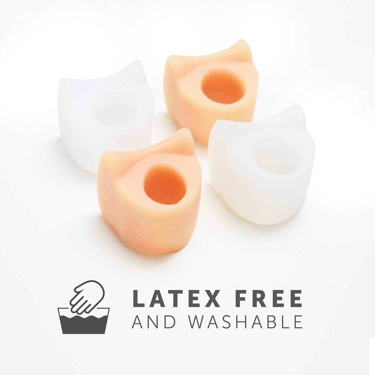 White Toe Separators 4 Pack for Overlapping Toes, Big Toe Alignment ...