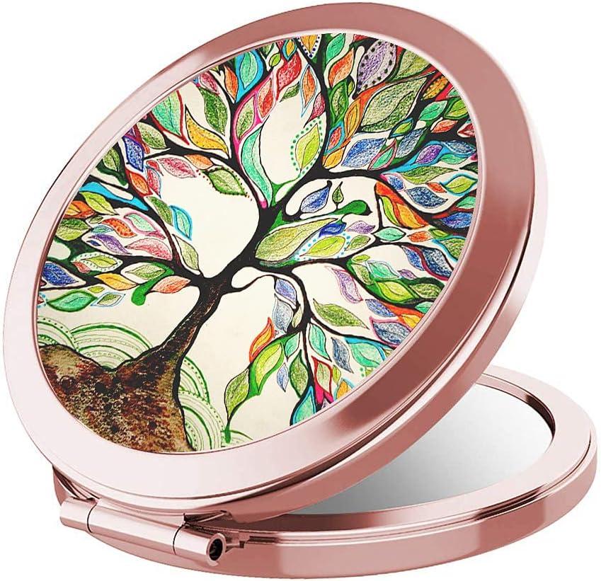 Imiao Rose Gold Compact Makeup Mirror with 2x 1x Magnification ...