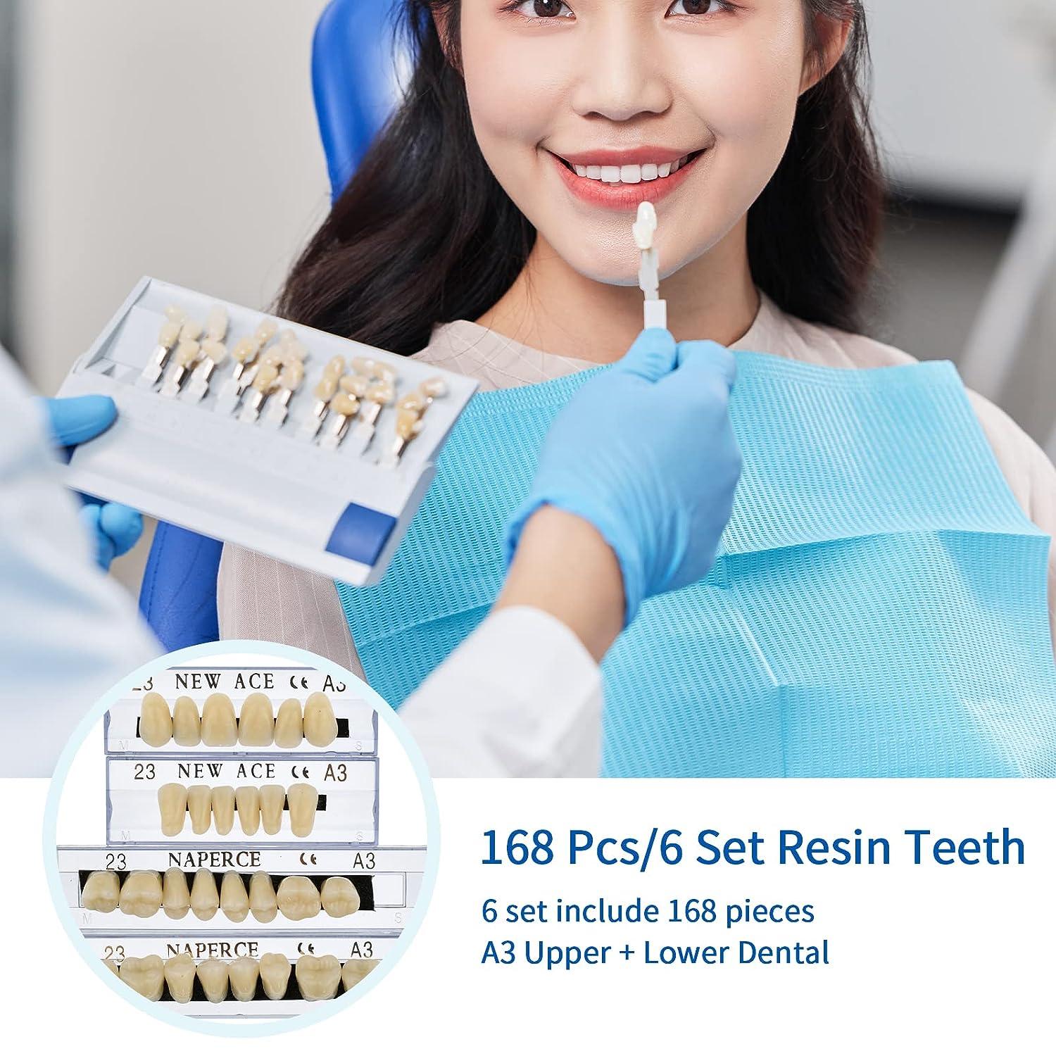 168 Pieces Complete Acrylic Resin False Teeth Denture Set - 6 Sets in ...
