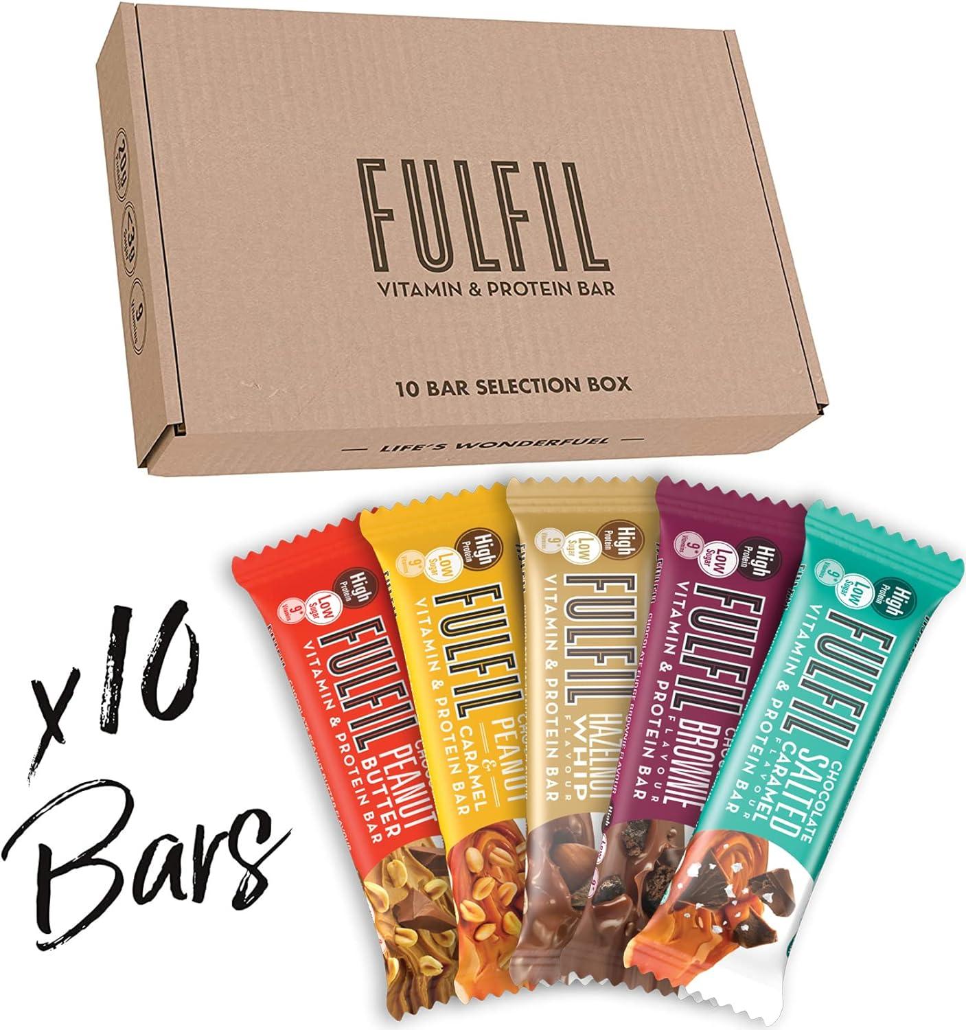 Fulfil Vitamin & Protein Bar Selection Box - 10 x 55g Bars, 20g Protein ...