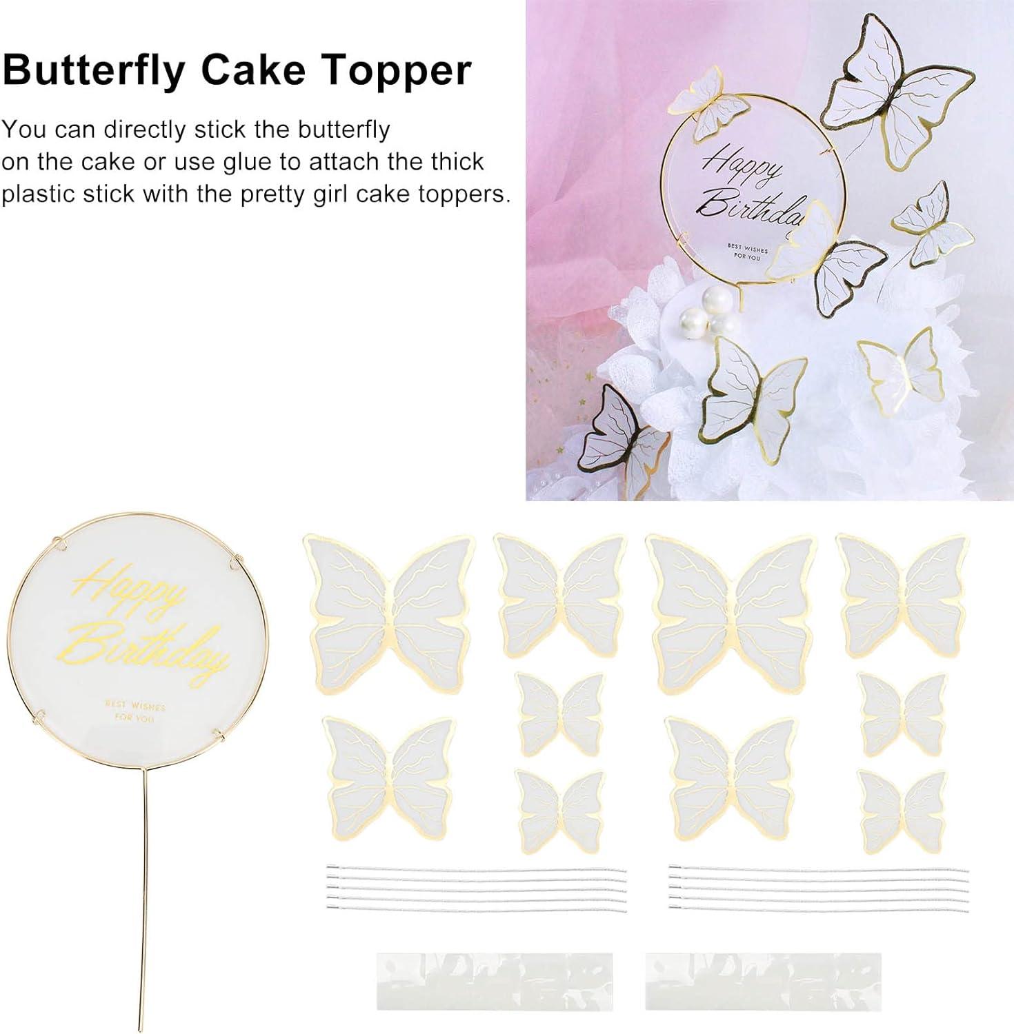 Cake Insert Butterfly Cake Topper Inedible for Wedding for Birthday ...