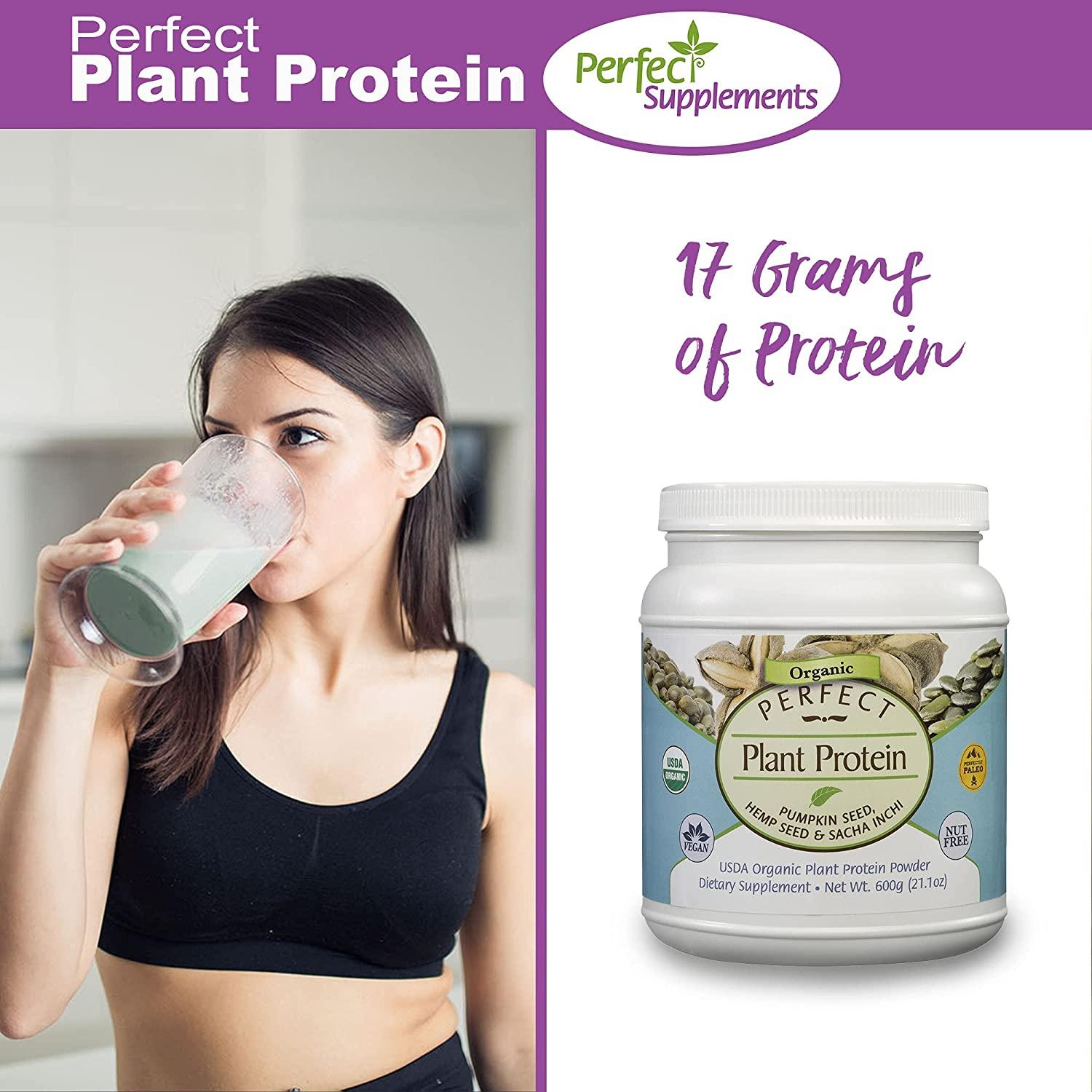 Perfect Supplements Plant Protein Powder 600g - Pumpkin Seed, Hemp Seed ...