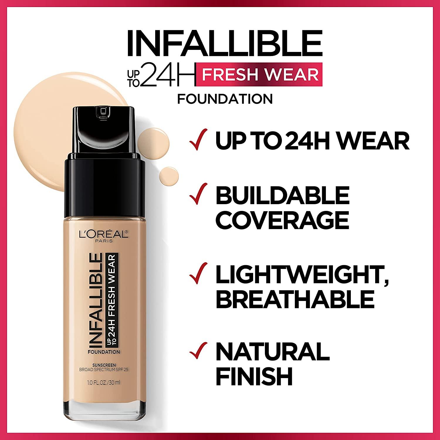 L'Oreal Paris Infallible Up to 24HR Fresh Wear Foundation - True Beige 1 fl Oz | Buy Now with ...