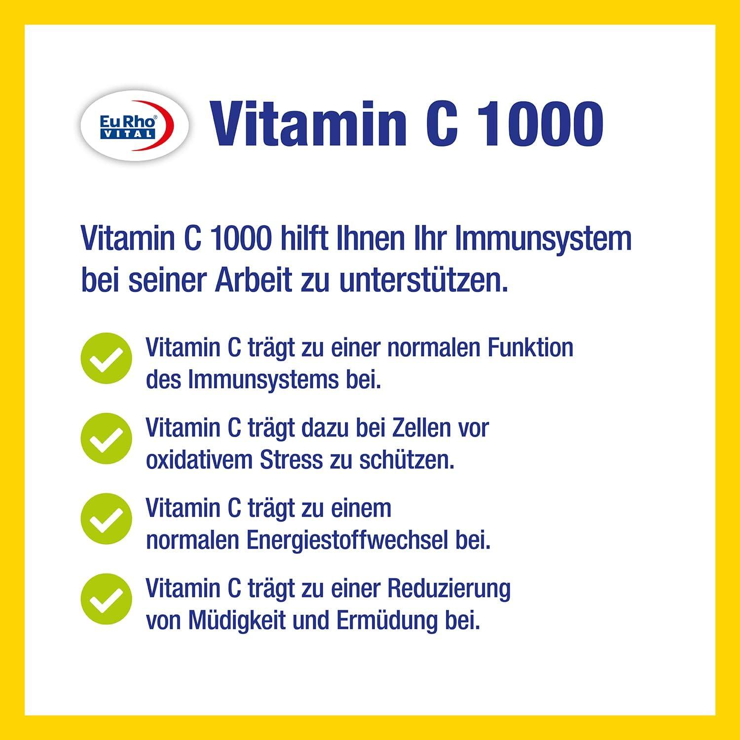 Vitamin C 1000 Effervescent Tablets - High Dose Immune Support | Eurho ...