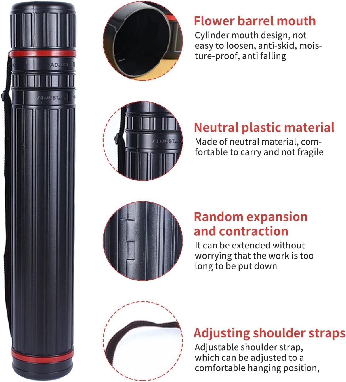 huyear Poster Tube Extra Large Black Extendable Poster Tube with ...