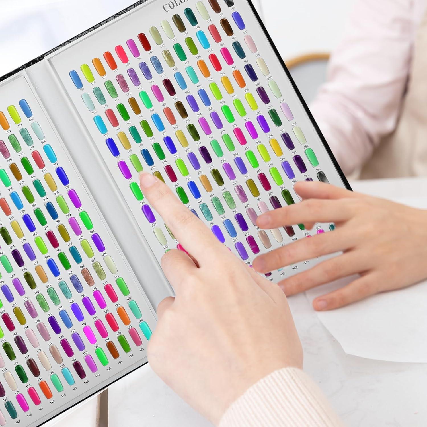 Professional 308 Nail Colors Chart & Black Display Book | Nail Gel ...