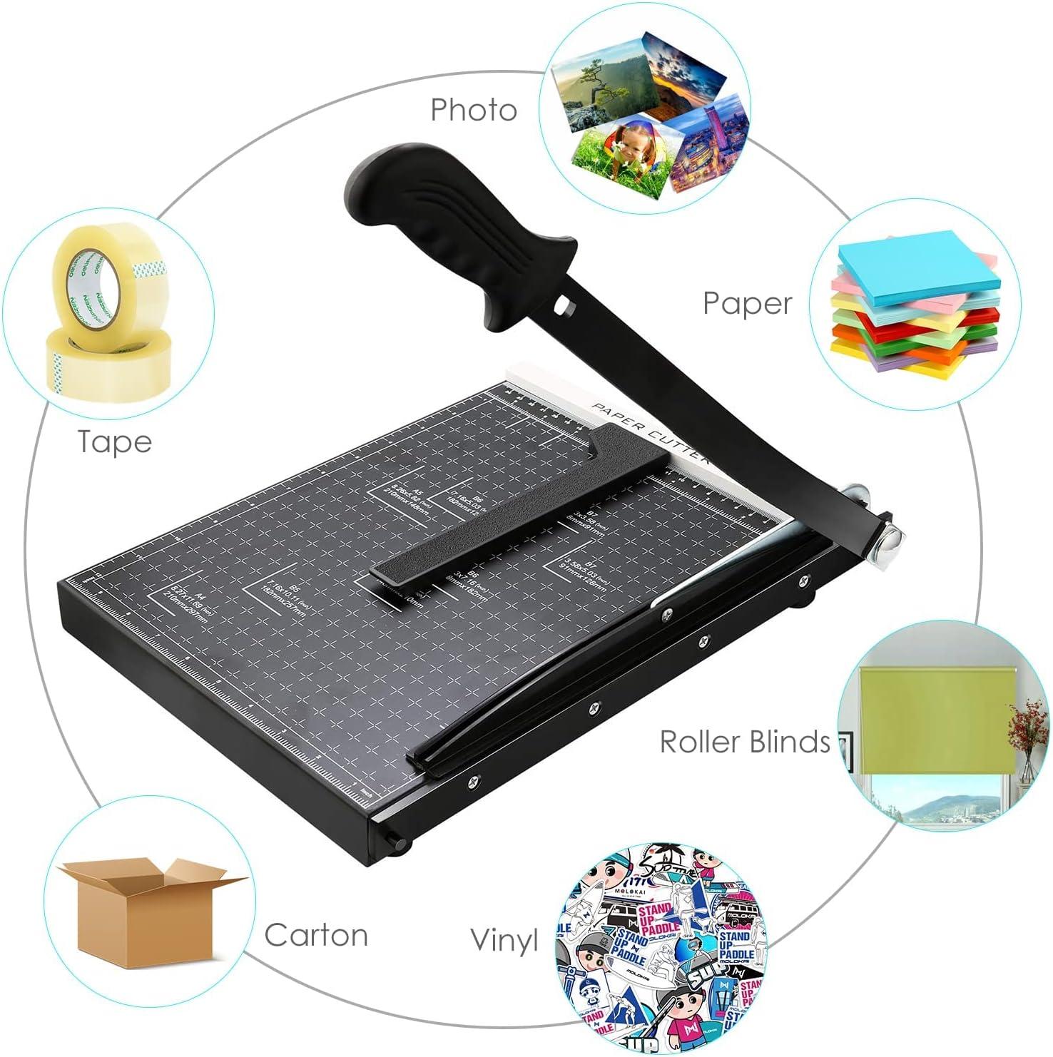 Heavy Duty A4-B7 Paper Cutter - 12 Cut Length Guillotine Paper Trimmer ...