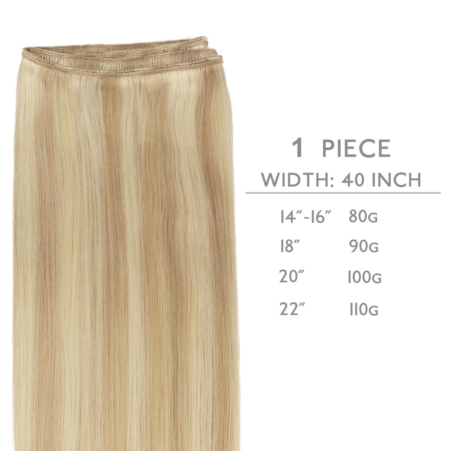 Buy 35cm 80g Light Blonde Highlights Real Hair Extensions | Sew In Weft ...