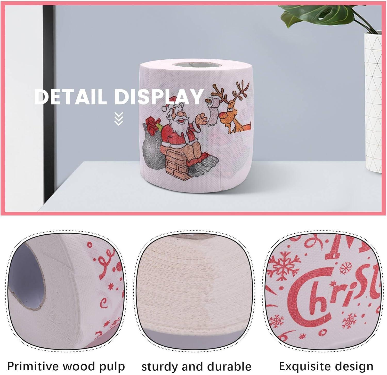 kzxbty 5 Styles Santa Paper Roll Tissue Paper Towels Christmas ...
