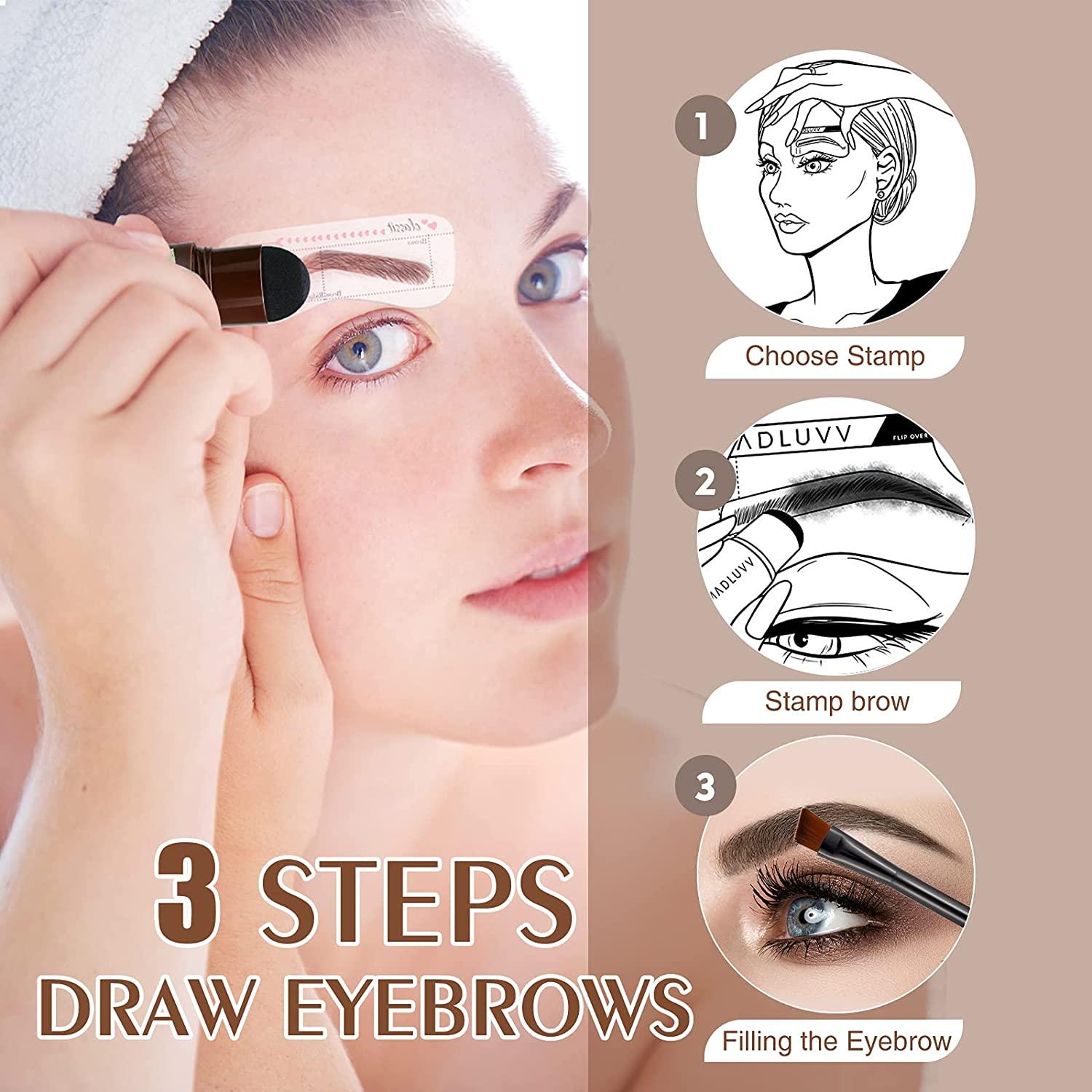 how to draw eyebrows with powder
