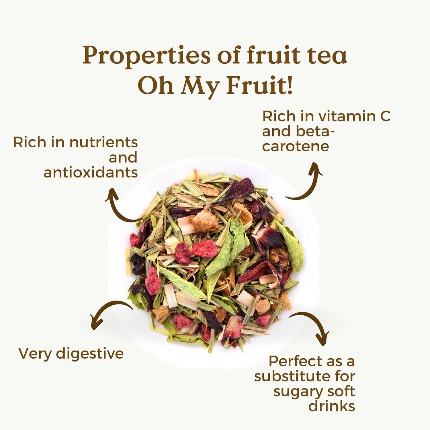 Oh My Fruit Organic Loose Leaf 100g (50 Cups) | Fruit Tea Loose with ...