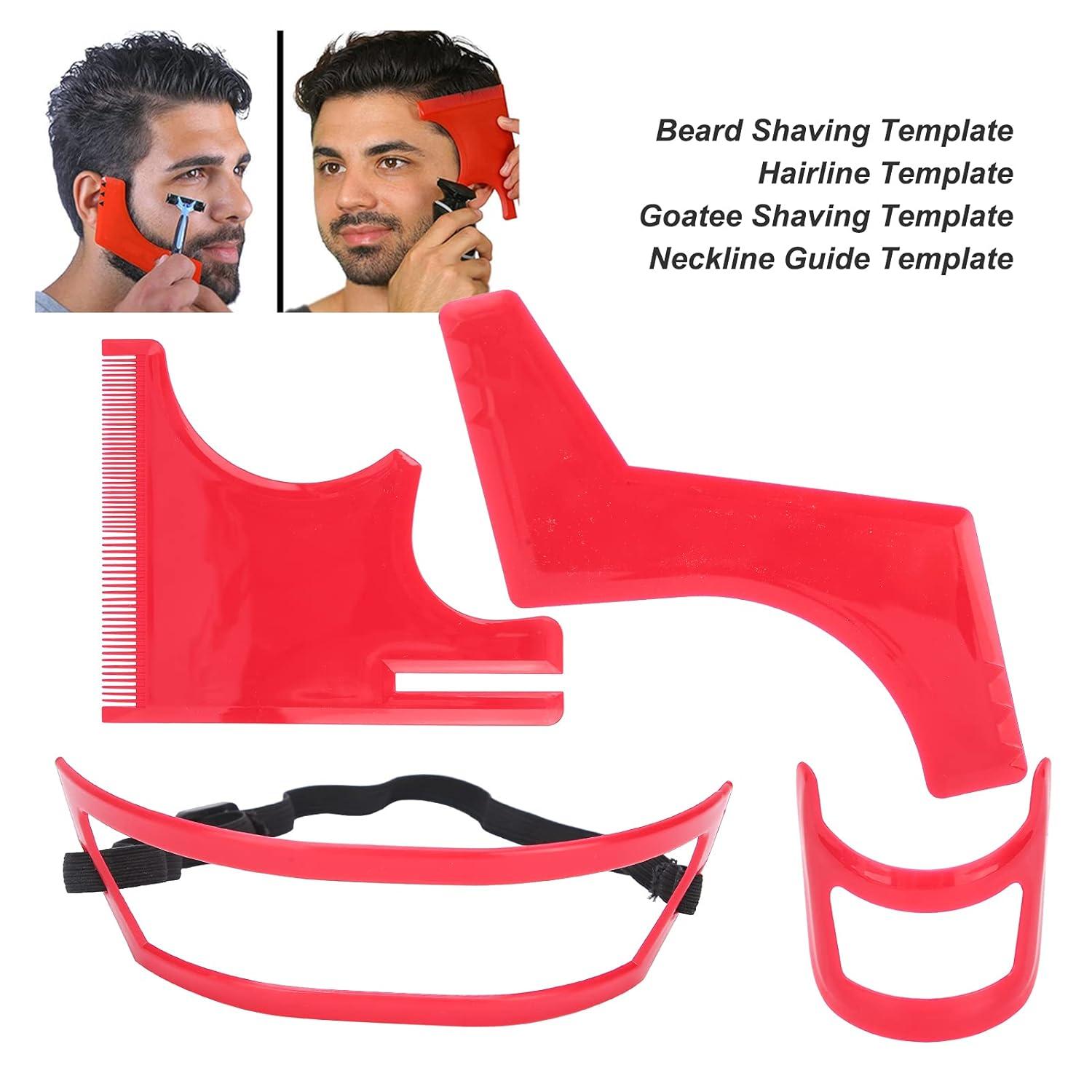 Beard Shaping Tool Kit | Beard Styling & Grooming Red Plastic Template ...