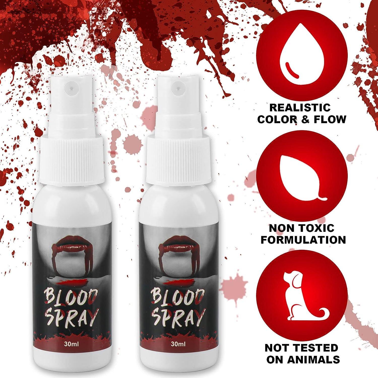 2 Pcs Fake Blood Spray - Halloween Blood Splatter Makeup for Clothes ...