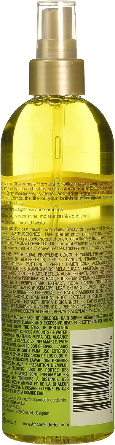 African Pride Braid Sheen Extra Spray 12oz - Nourishing Formula for ...