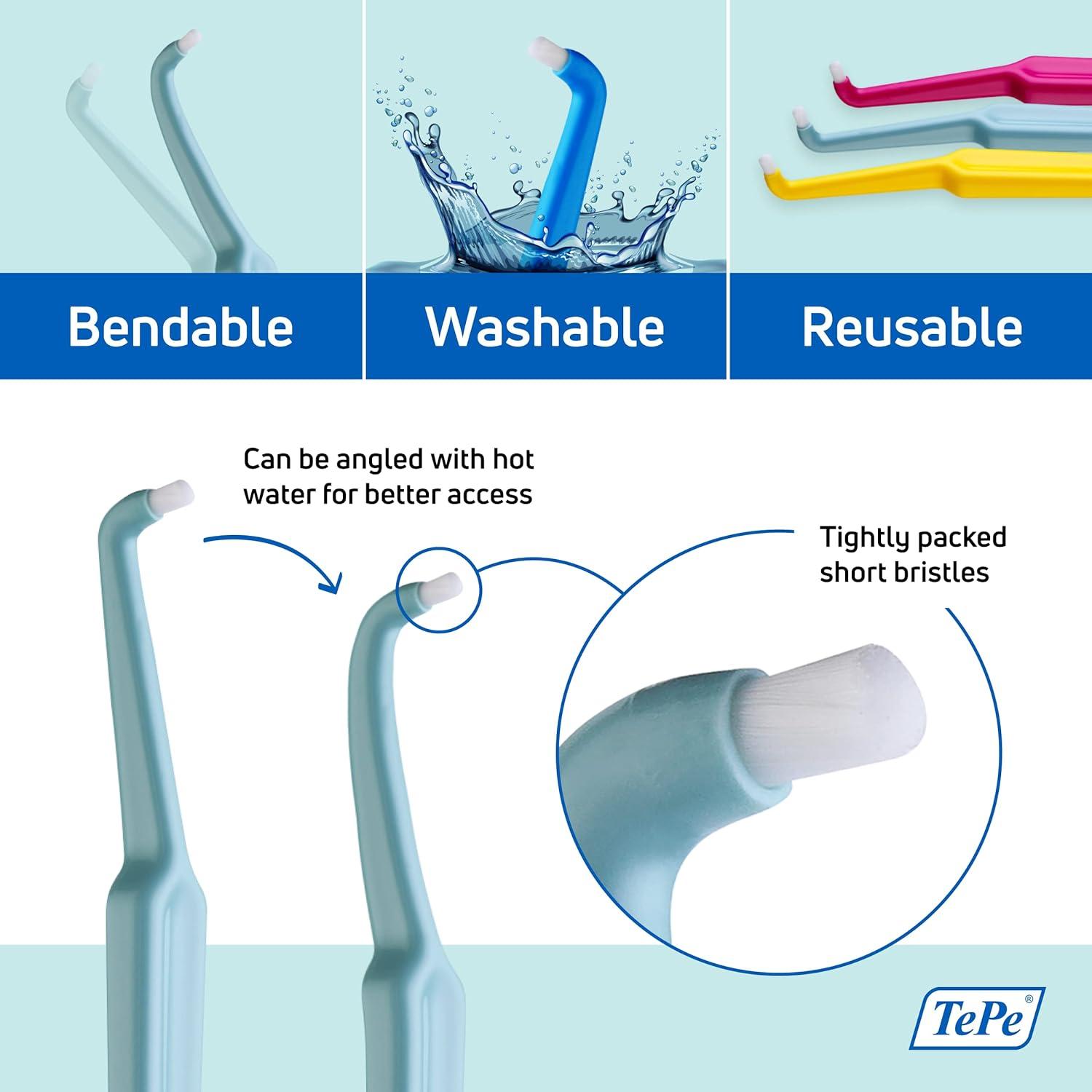 TEPE Compact Single Tuft Brush for Braces, Gum Line, and Implants ...